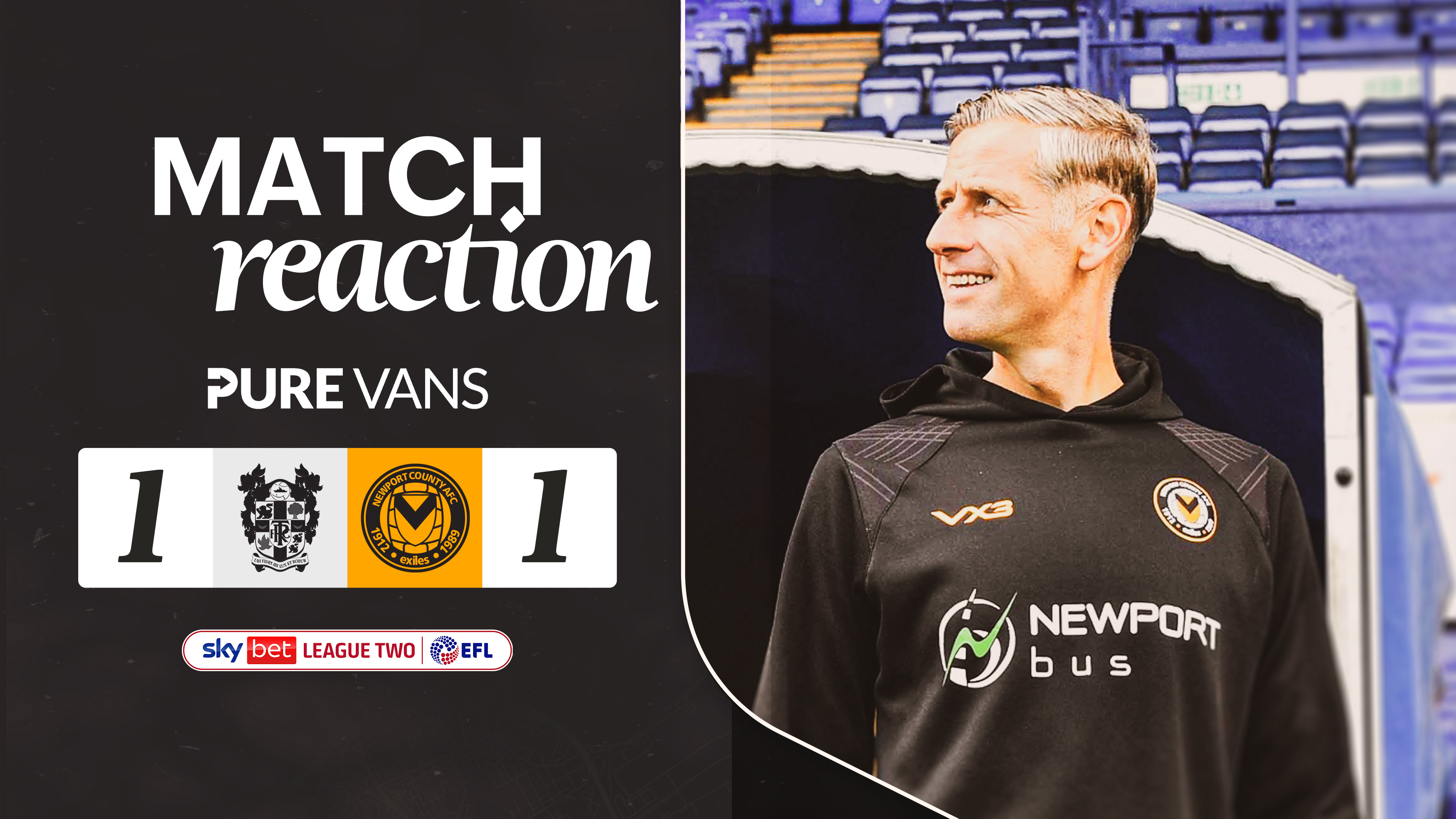 Match Reaction | David Hughes looks back Tranmere draw | Newport County ...