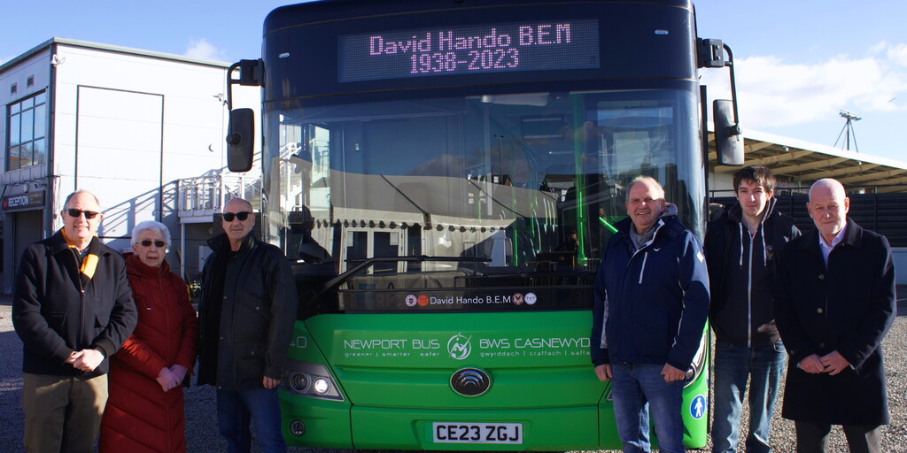 Newport Bus Dedicates EV to Club Legend David Hando B.E.M. | Newport ...