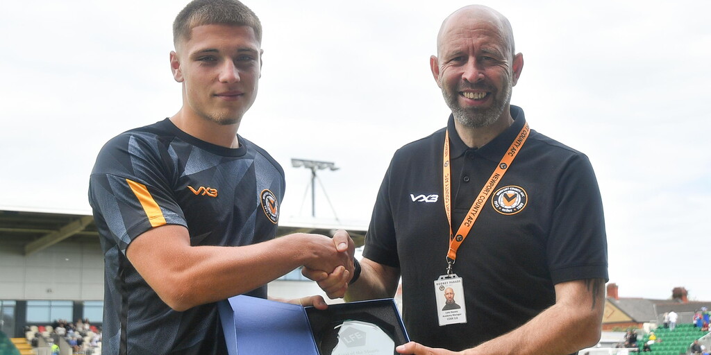 Corey Evans presented with LFE Goal of the Month Award | Newport County A.F.C.